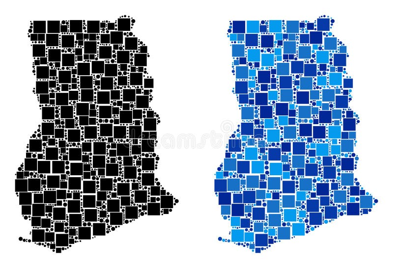 Dotted Ghana Map with Blue Variant Stock Vector - Illustration of ...