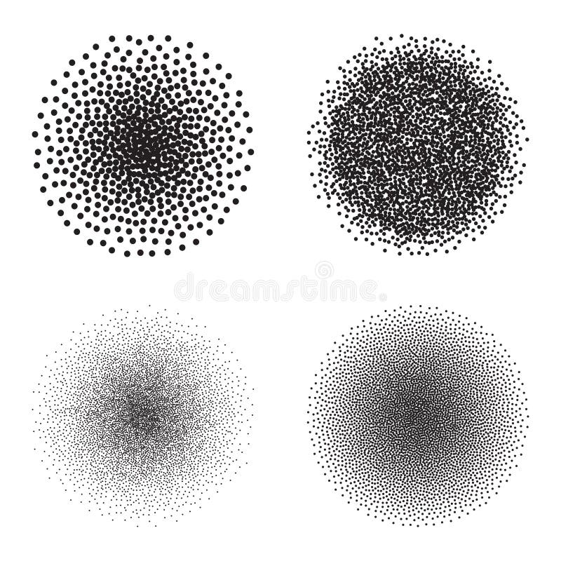 Dot Grain Texture Circles. Gradient Stipple Pattern Stock Vector ...