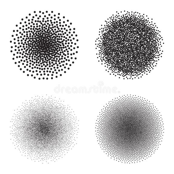 Dot Grain Texture Circles. Gradient Stipple Pattern Stock Vector ...