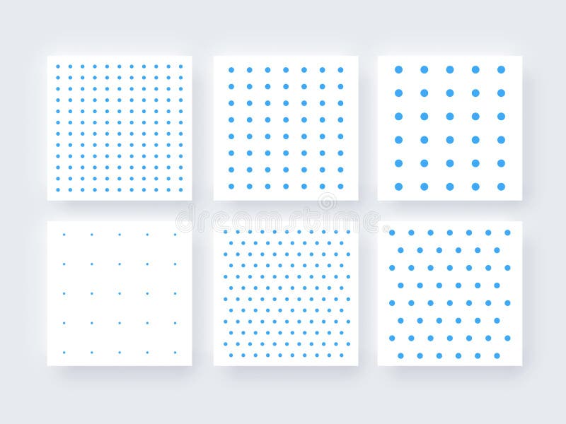 Dot Grid Seamless Wireframe Textured Vector Pattern Template Set Stock ...