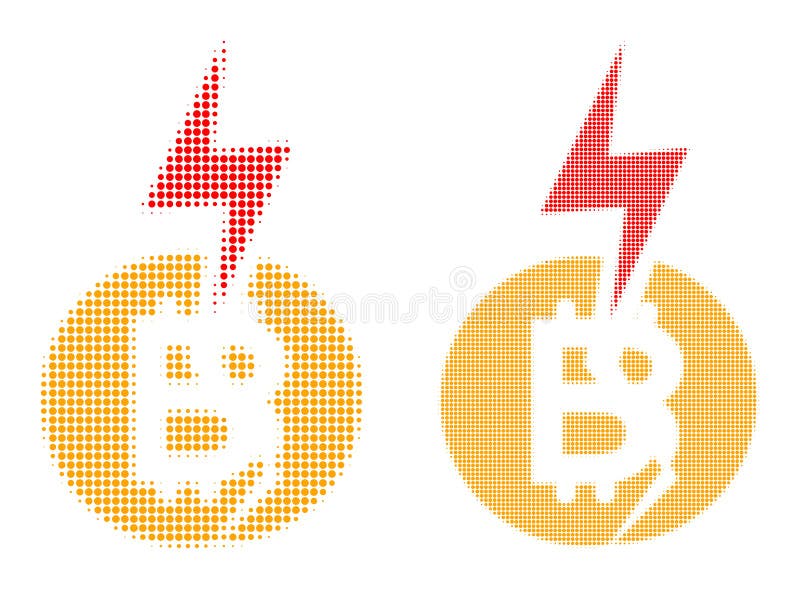 Dot Halftone Bitcoin Crash Icon Stock Vector - Illustration of pixel ...