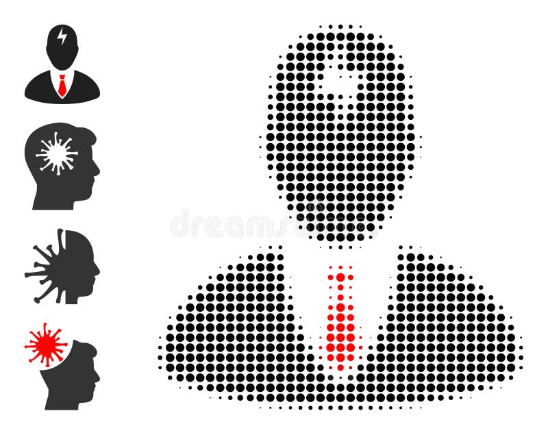 Dot Halftone Boss Headache Icon and Original Icons Stock Vector ...