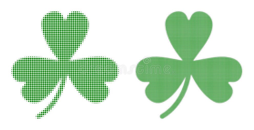 Dot Halftone Clover Leaf Icon Stock Vector - Illustration of life ...