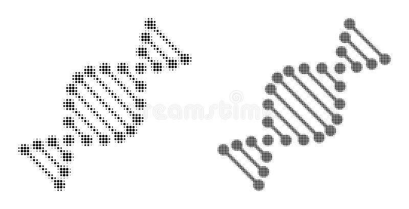 Dot Halftone DNA Molecule Icon Stock Vector - Illustration of chemistry ...