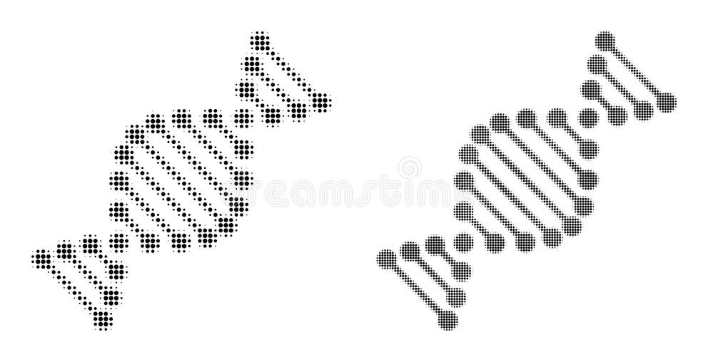 Dot Halftone DNA Molecule Icon Stock Vector - Illustration of chemistry ...