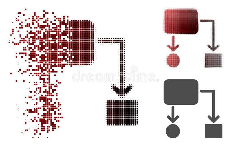 Dot Halftone Flow Chart Icon Quebrado Ilustração do Vetor - Ilustração ...