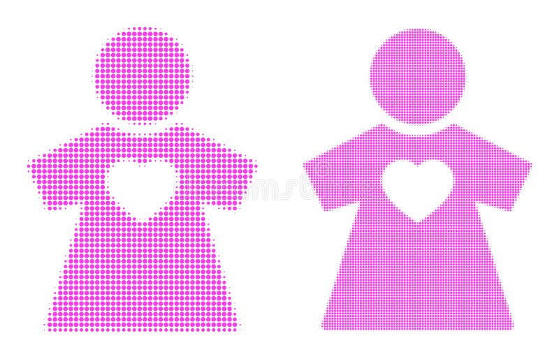 Pixel Halftone Girlfriend Icon Stock Vector - Illustration of dots ...