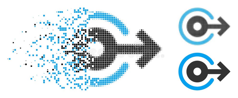 Dot Halftone Log Out Icon Disuelto Ilustración del Vector - Ilustración ...