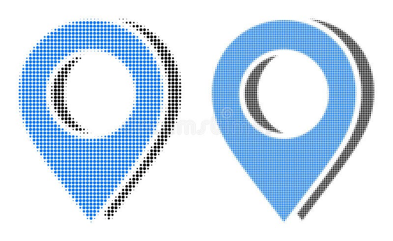 Dot Halftone Map Marker Shadow Icon Stock Vector - Illustration of sign ...