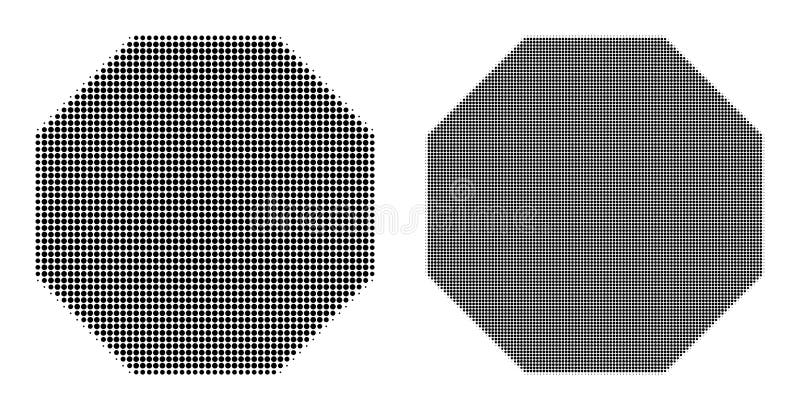 Halftone Octagon Perspective Frame Abstract Dots Logo Emblem. Polygon ...