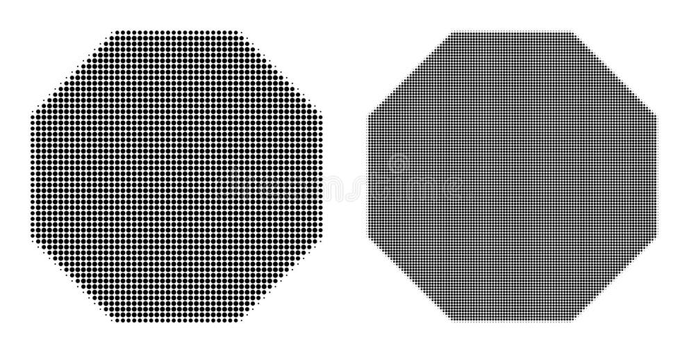 Dot Halftone Octagon Icon stock vector. Illustration of drawing - 224454801