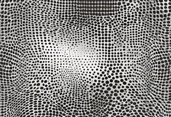 Dot Halftone Pattern Background. Vector Abstract Circle Wave Grid or ...