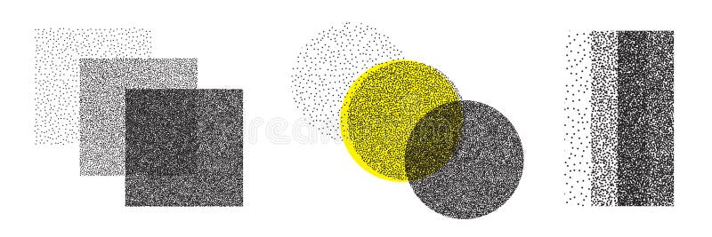 Dot Halftone Square, Rectangular and Round Gradient. Half Tone Texture ...