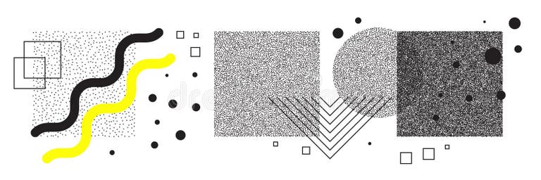 Dot Halftone Square, Rectangular and Round Gradient. Half Tone Texture ...