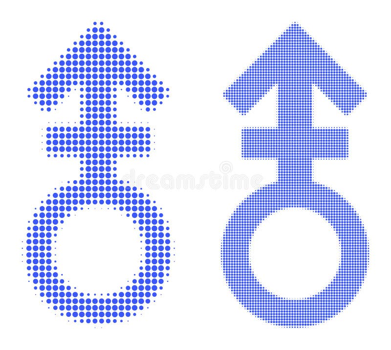 Dot Halftone Third Gender Symbol Icon Stock Vector - Illustration of ...
