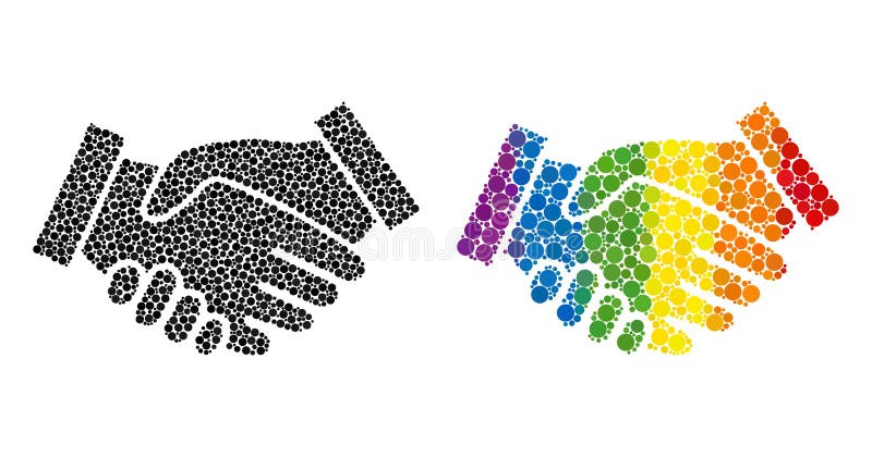 Dot Handshake Composition Icon of LGBT-Colored Spheres Stock Vector ...