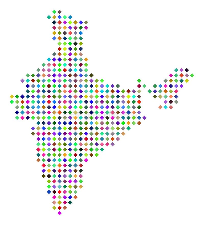 Dot India Map multicolor ilustración del vector. Ilustración de ...