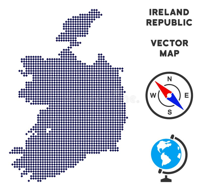 Dot Ireland Republic Map ilustración del vector. Ilustración de ...