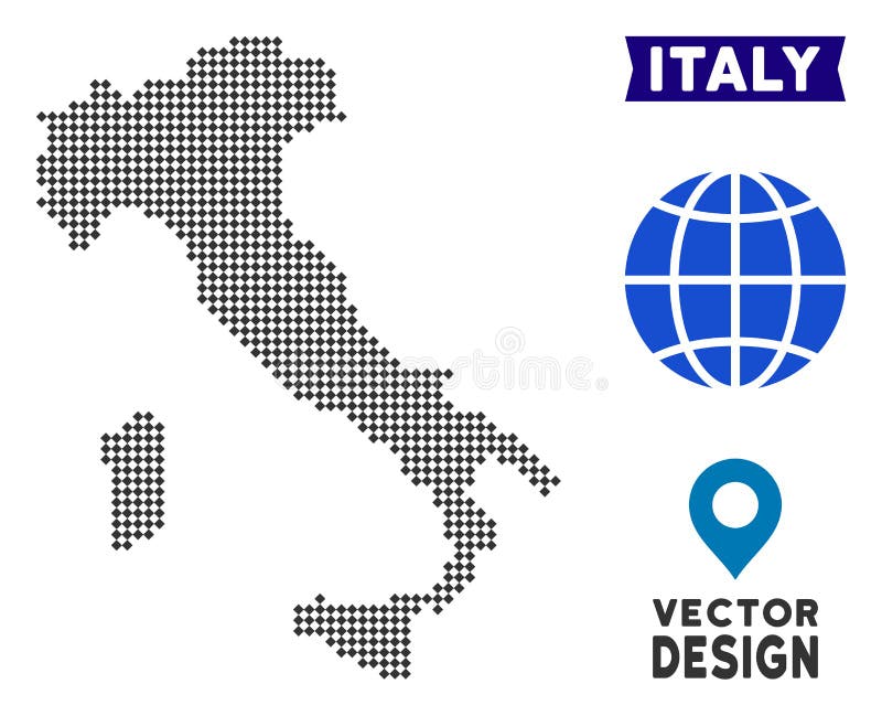 Dotted Italy Map stock vector. Illustration of italy - 122244398