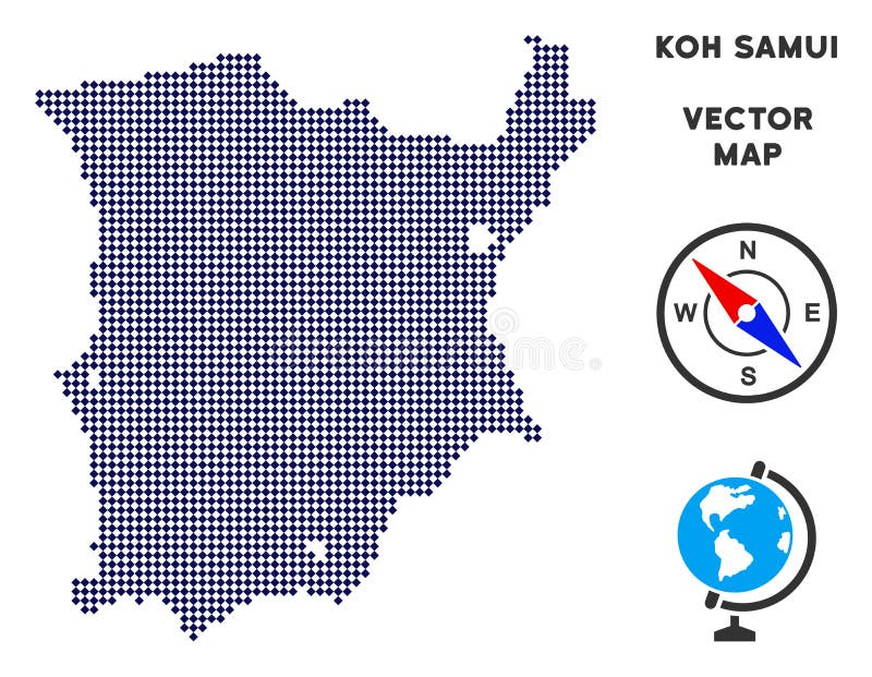 Dotted Koh Samui Map stock vector. Illustration of abstract - 122648435
