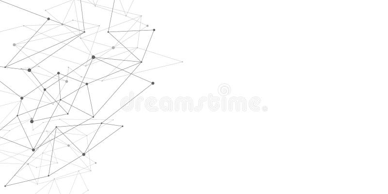 Dot Line Connection Nodes Abstract Background Vector Plexus Network Polygon Pattern On White