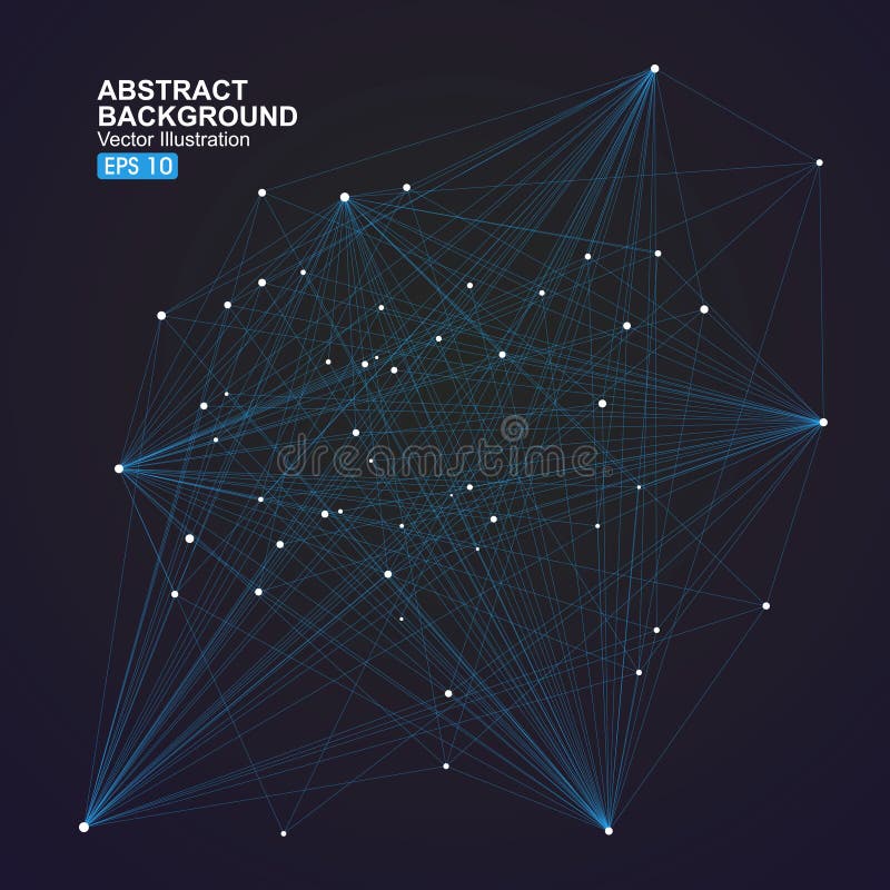 Dot and Line Consisting of Abstract Graphics,deep Background. Stock ...