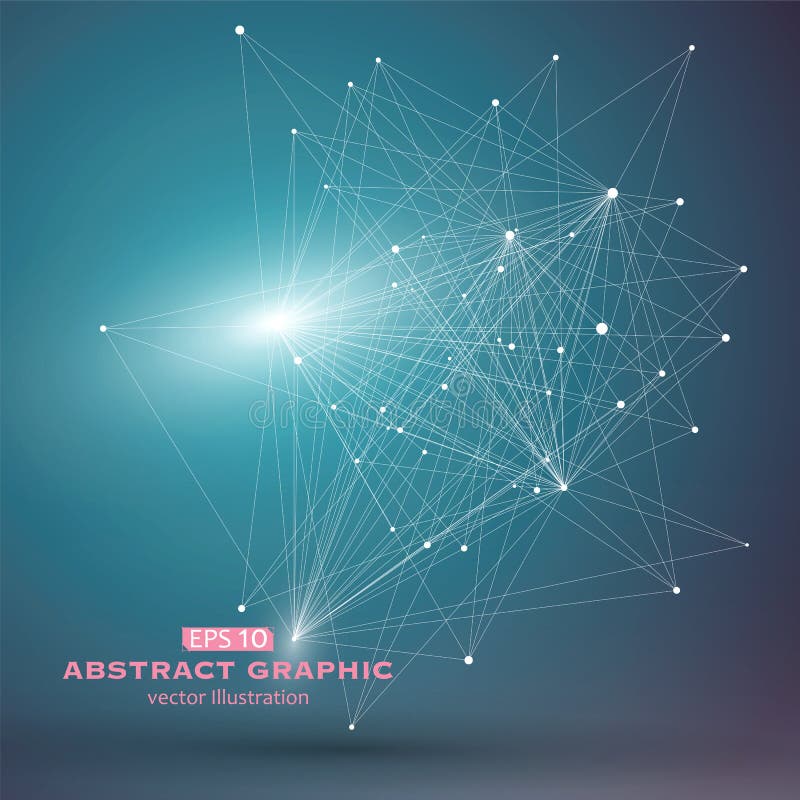 Dot and Line Consisting of Abstract Graphics,the Point of Light. Stock ...