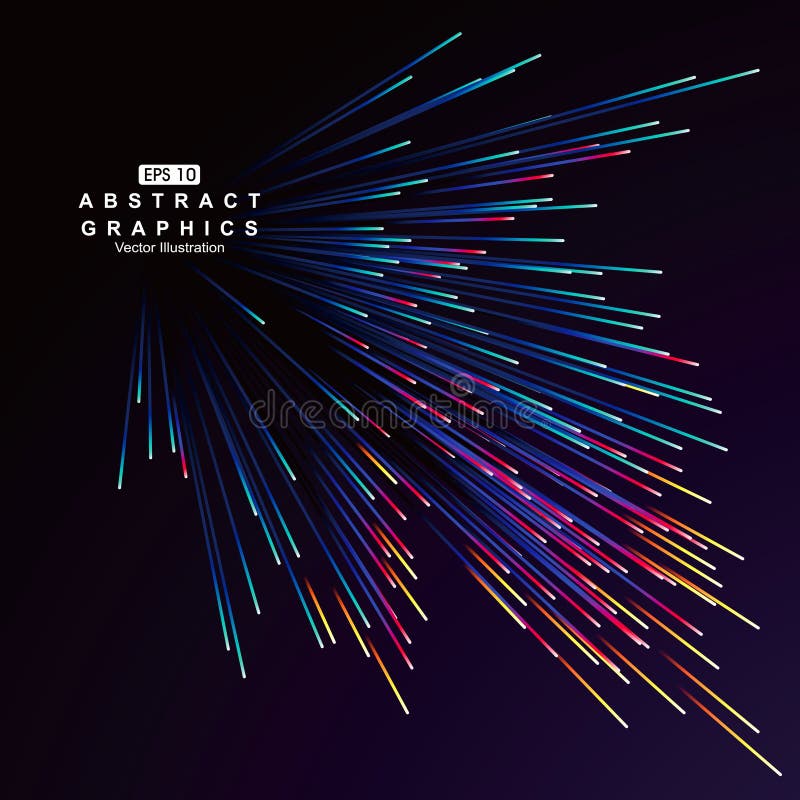 Dot and Line Consisting of Radial Abstract Graphics. Stock Illustration ...