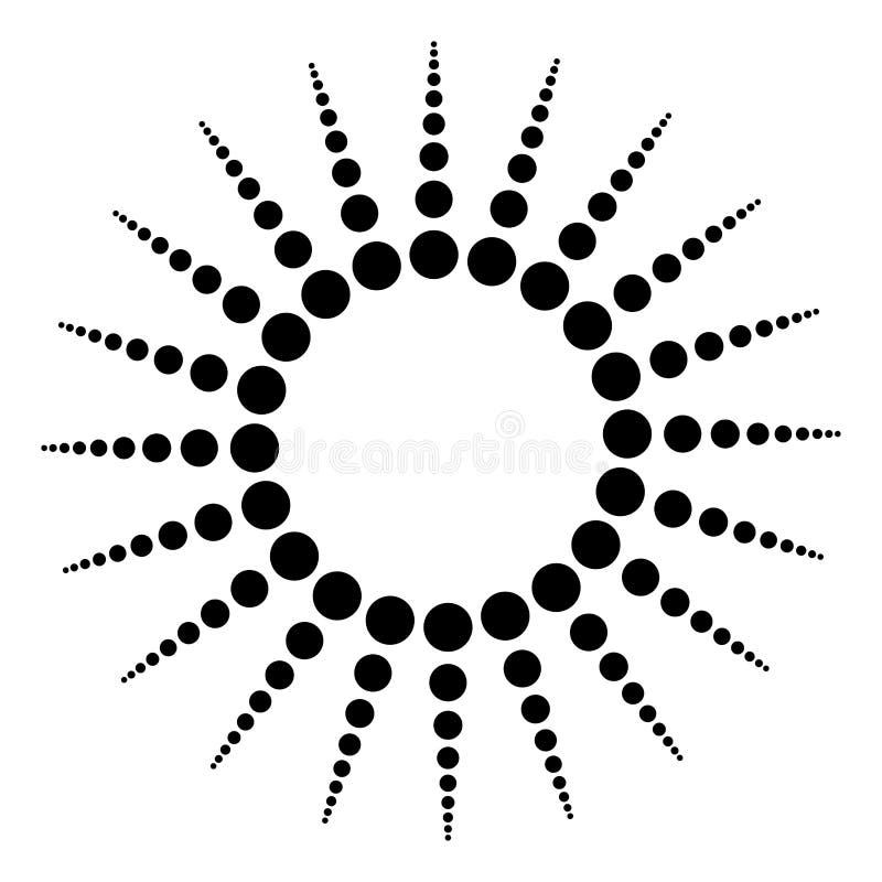 Dot Line Simple Footer Border Sun Shape Vector Design Stock Vector ...