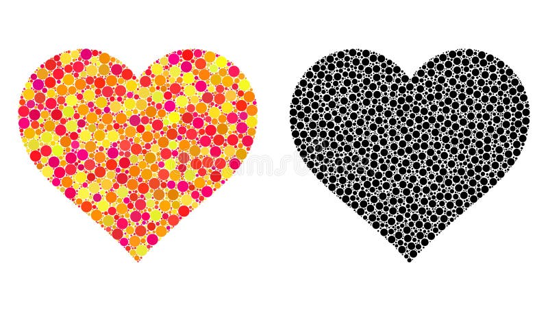 Dot Love Heart Mosaic Icons Stock Vector - Illustration of abstract ...