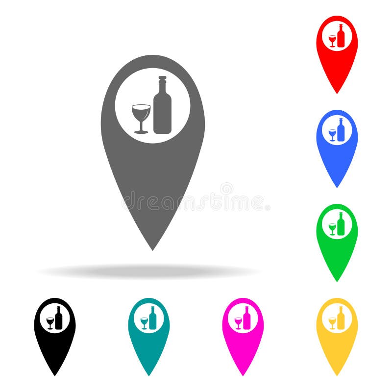 Dot on the Map Bar Icon. Elements of Bar in Multi Colored Icons ...