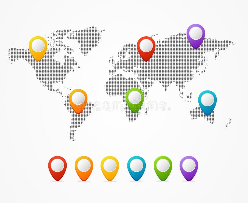 Dot Map Global World. Vector Stock Vector - Illustration of dotted ...