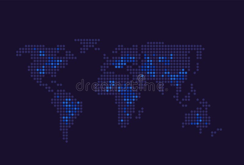 Dot Map Infographic Chart Design Element for Dark Theme Stock Vector ...