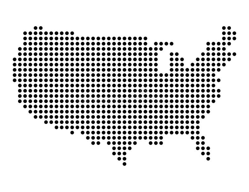 Dot map of Usa stock illustration. Illustration of vector - 114296521