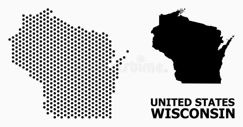Dot Pattern Map of Wisconsin State Stock Vector - Illustration of ...