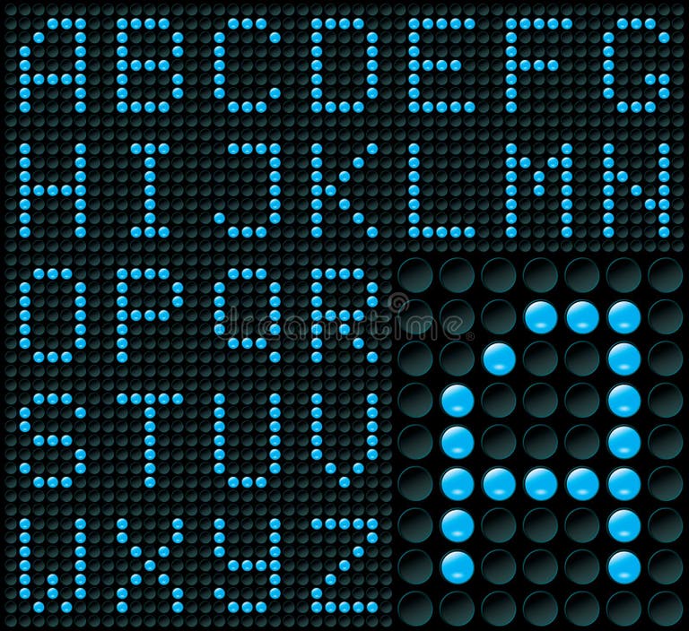 Dot-matrix Alphabet stock vector. Illustration of blue - 11968772