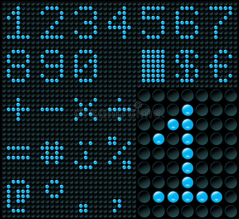 Dot-matrix Digits stock vector. Illustration of figure - 11968781