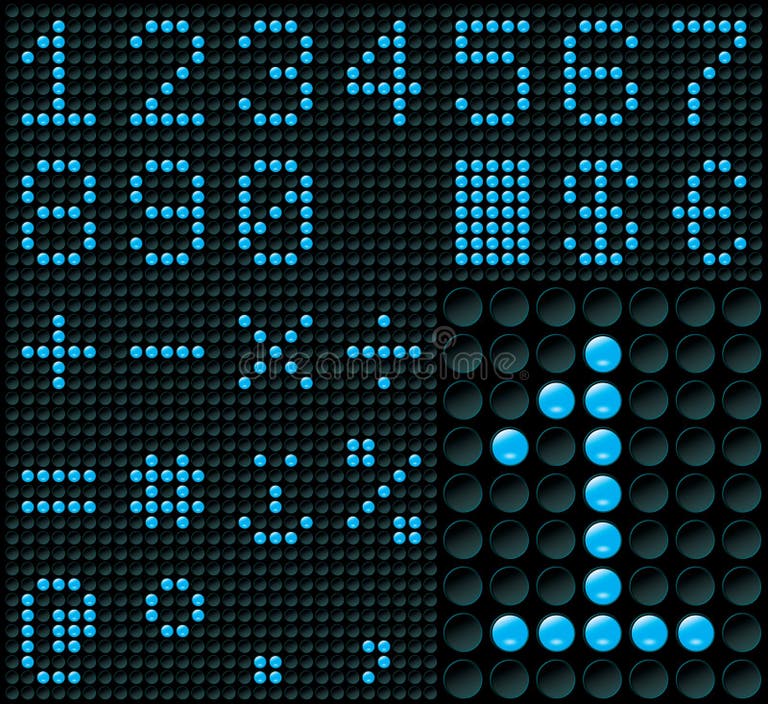 Dot-matrix Digits stock vector. Illustration of figure - 11968781