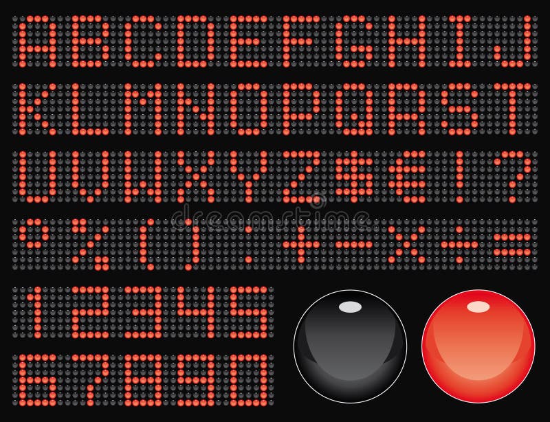 Dot-matrix font stock illustration. Illustration of counter - 2917435