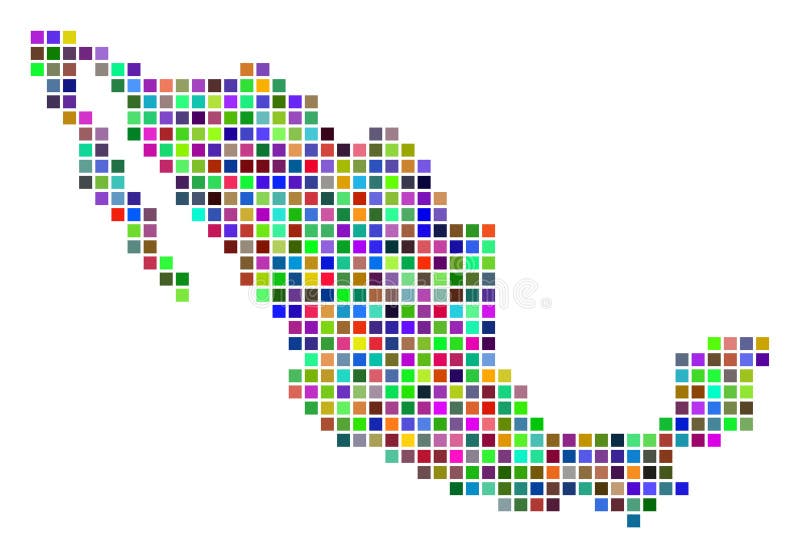 Dot Mexico Map Coloreado Multi Ilustración del Vector - Ilustración de ...