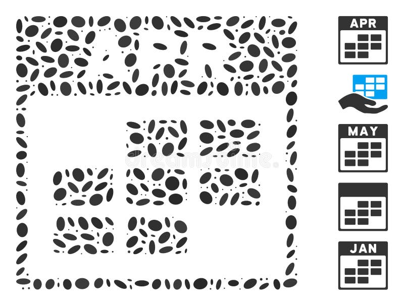 Dot Mosaic April Calendar Grid Stock Illustration - Illustration of ...
