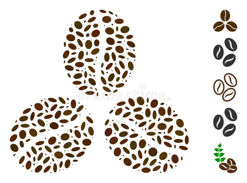 Dot Mosaic Coffee Beans stock illustration. Illustration of delicious ...