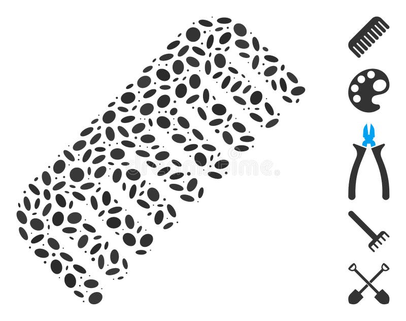 Dot Mosaic Comb stock illustration. Illustration of ellipse - 185745534