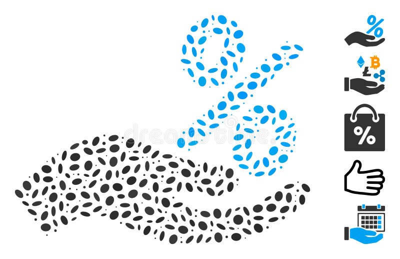 Dot Mosaic Discount Offer Hand Stock Illustration - Illustration of ...