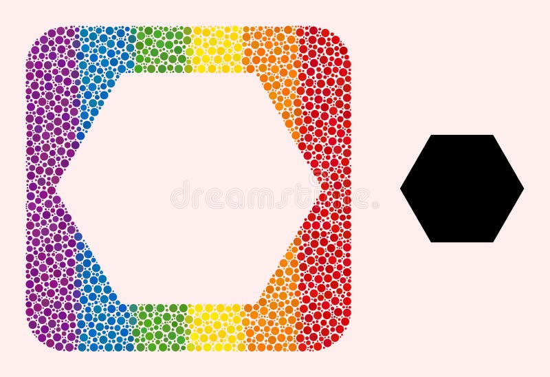 Dotted Mosaic Hexagon Carved Icon for LGBT Stock Vector - Illustration ...