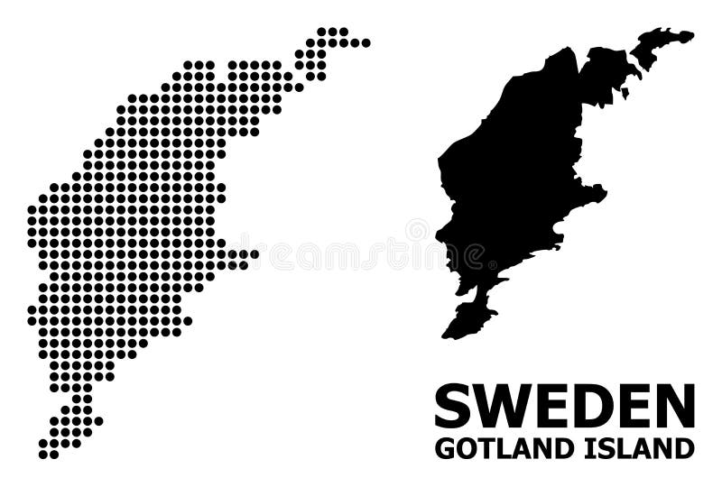 Dot Mosaic Map of Gotland Island Stock Illustration - Illustration of ...