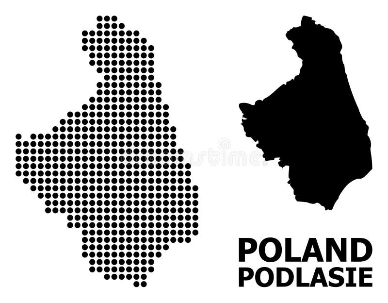 Dot Mosaic Map of Podlasie Province Stock Illustration - Illustration ...