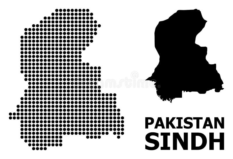 Dot Pattern Map of Sindh Province Stock Vector - Illustration of circle ...