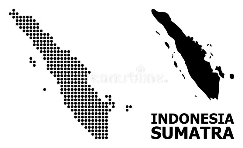 Dot Mosaic Map of Sumatra Island Stock Illustration - Illustration of ...