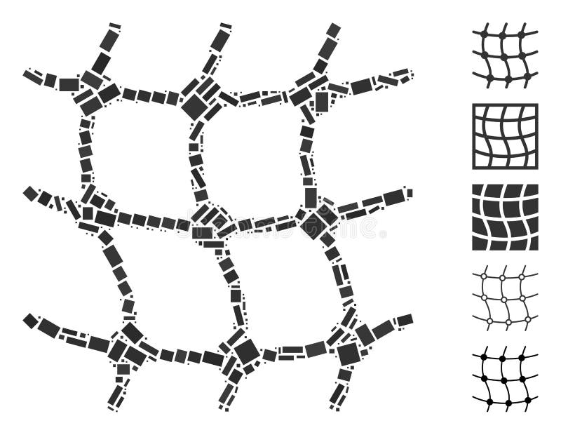 Mesh Grid Icon with Textured Example Seal Stock Illustration ...